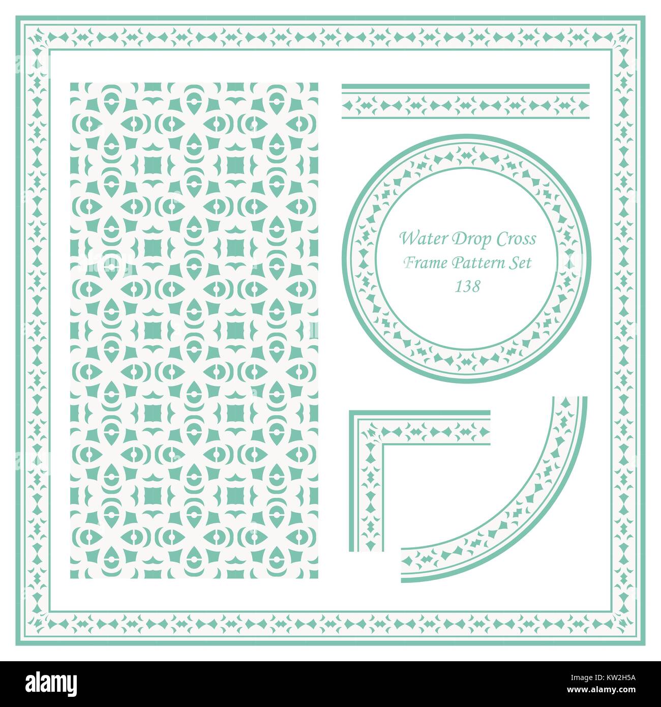 Vintage Frame Pattern Set of Water Drop Cross Stock Vector Image & Art ...