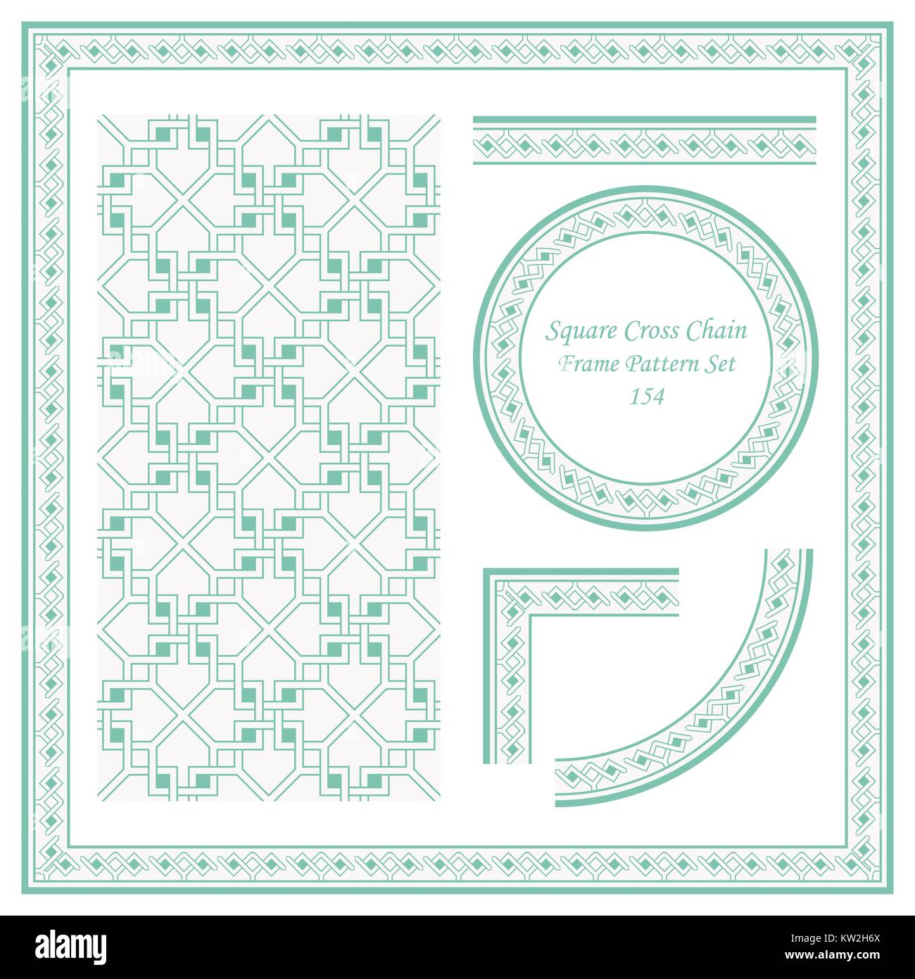 Vintage Frame Pattern Set of Square Cross Chain Stock Vector Image & Art - Alamy
