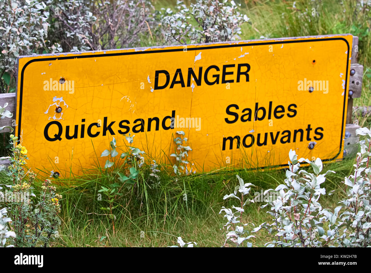Quicksand sign danger hi-res stock photography and images - Alamy