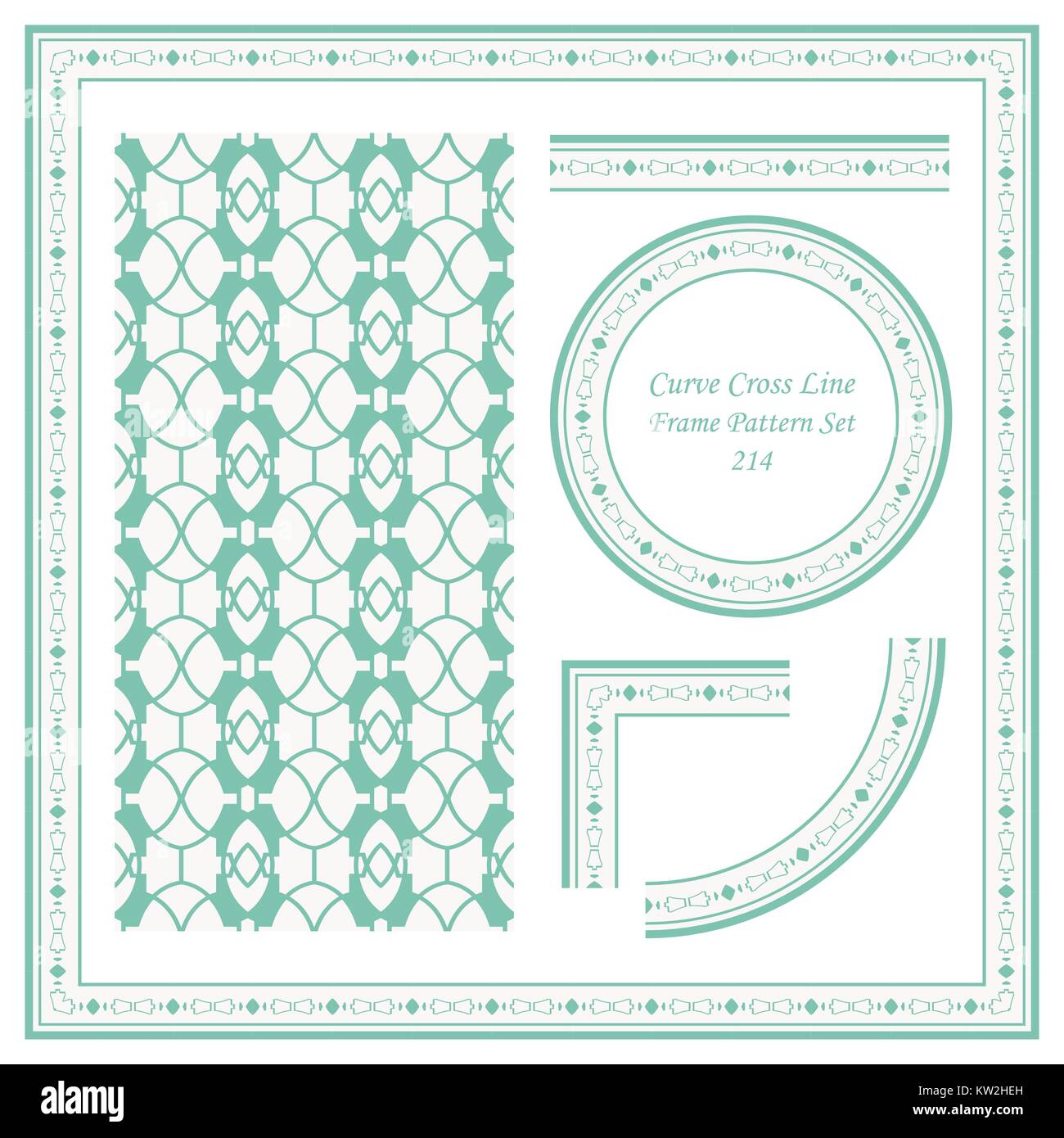 Vintage Frame Pattern Set of Curve Cross Line Stock Vector Image & Art ...