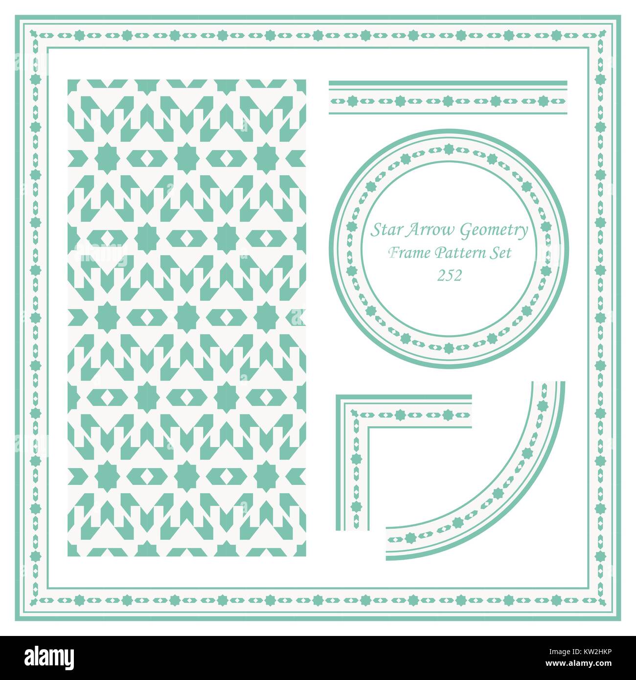 Vintage Frame Pattern Set of Star Arrow Geometry Stock Vector Image ...