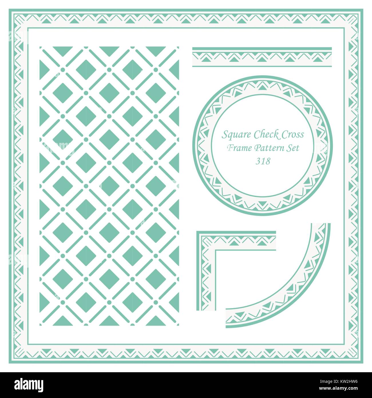 Vintage Frame Pattern Set of Square Check Cross Line Stock Vector Image ...