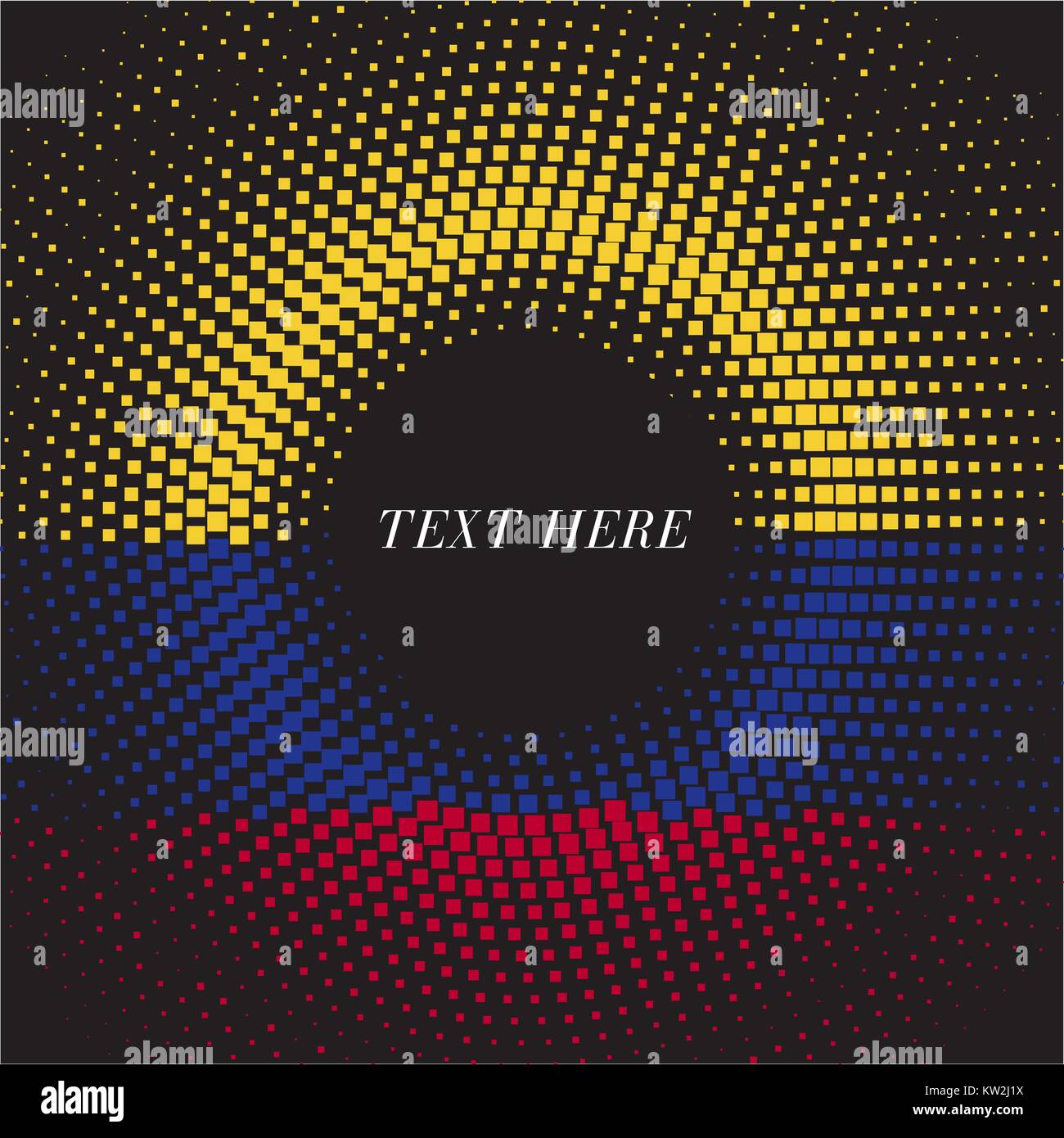 Half tone square round gradient template Colombia flag Stock Vector ...