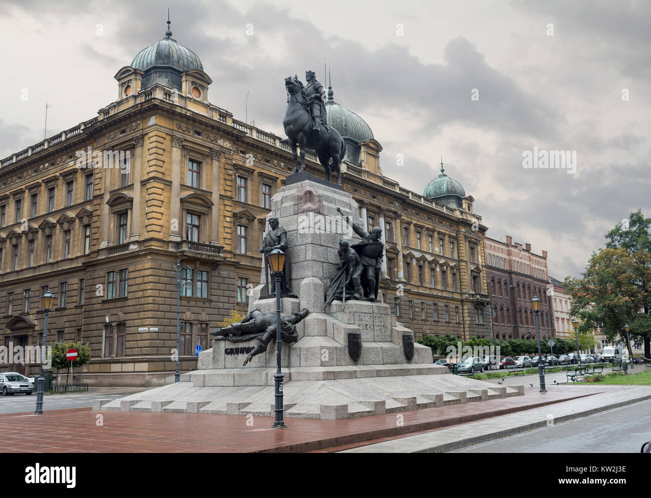 Krakow, Poland - August 7, 2017:The Grunwald monument was erected in ...