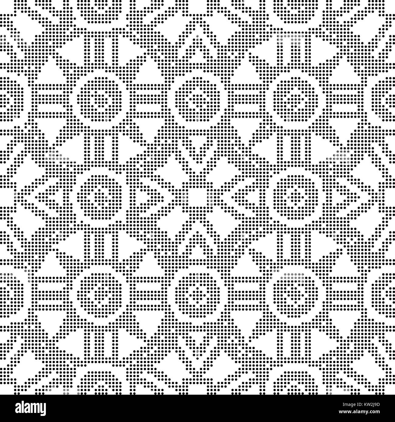 Halftone round black seamless background round cross geometry Stock ...