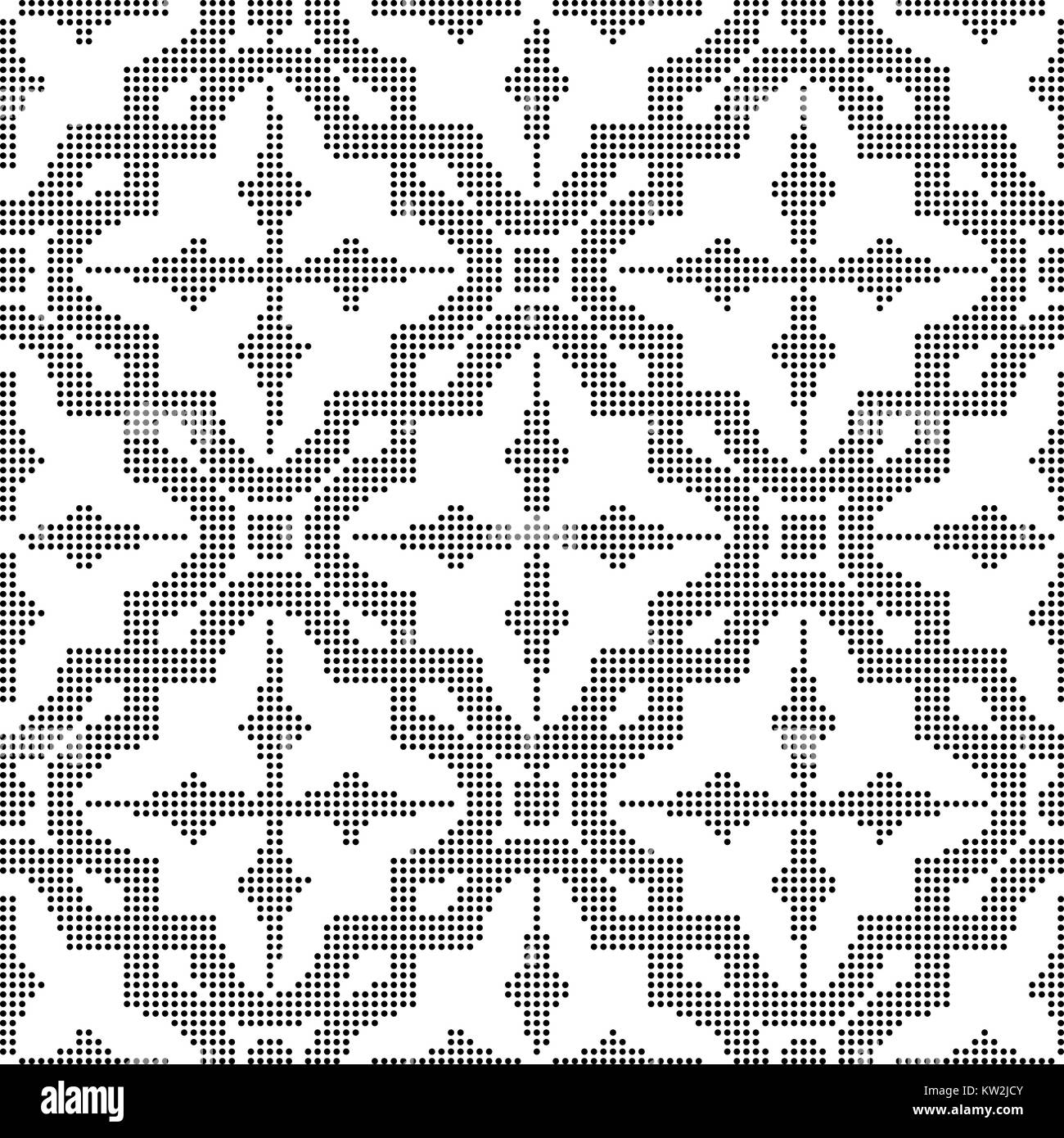 Halftone round black seamless background cross round square line Stock ...