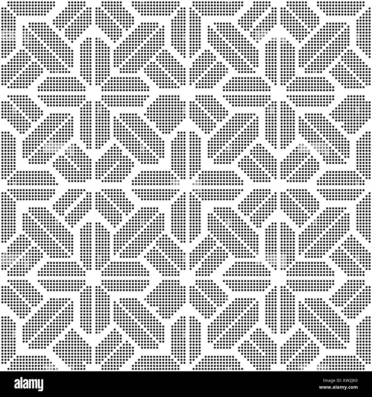 Halftone round black seamless background polygon cross geometry Stock Vector Image & Art - Alamy