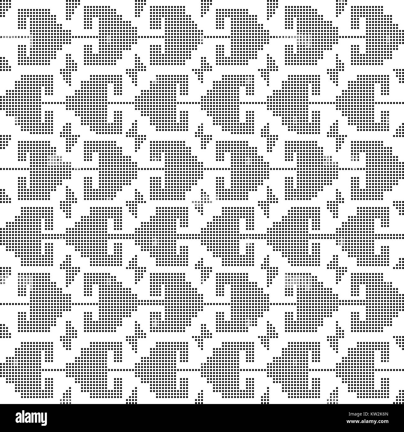 Halftone round black seamless background sawtooth triangle geometry ...