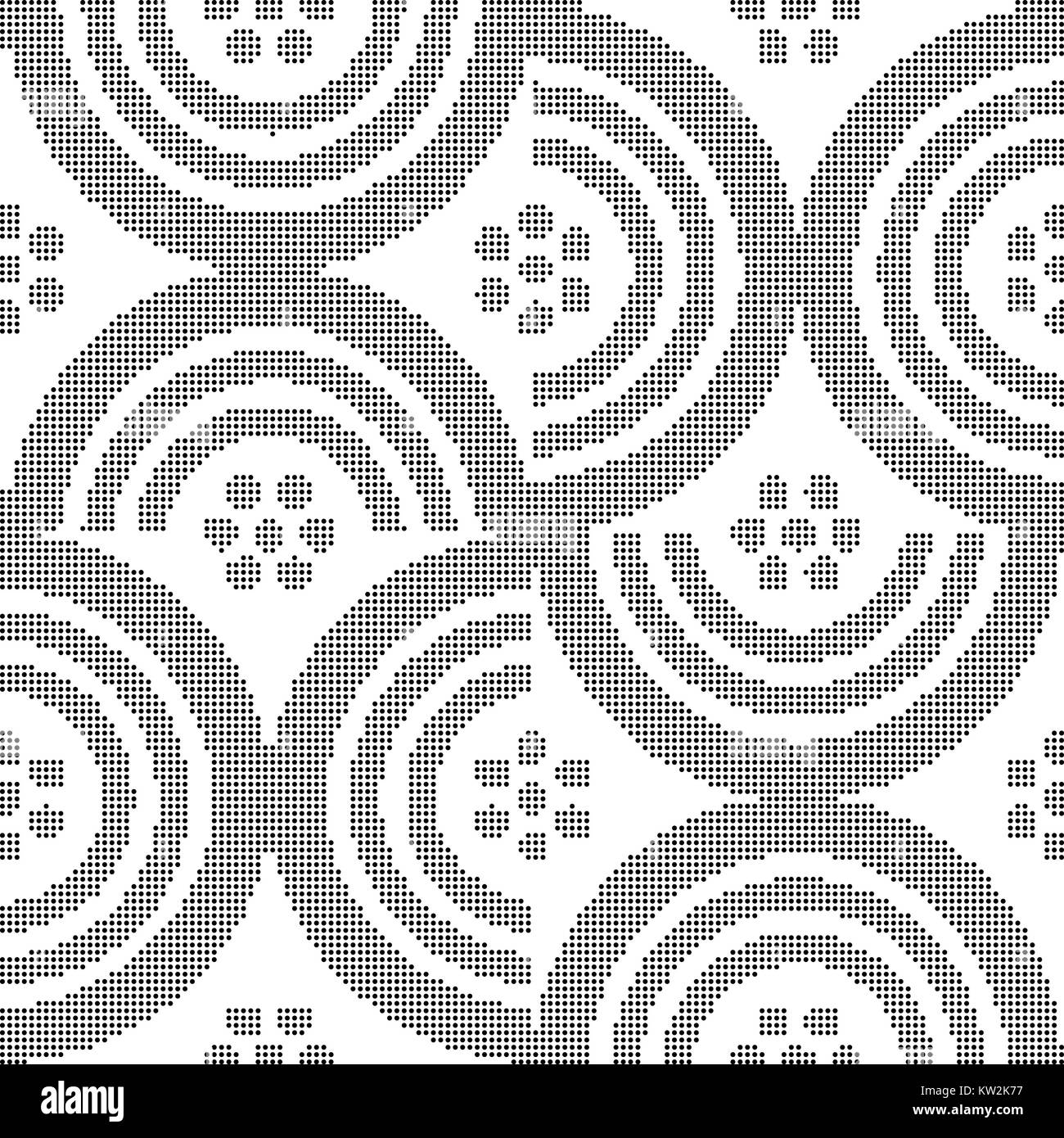 Halftone round black seamless background semi round cross line Stock ...