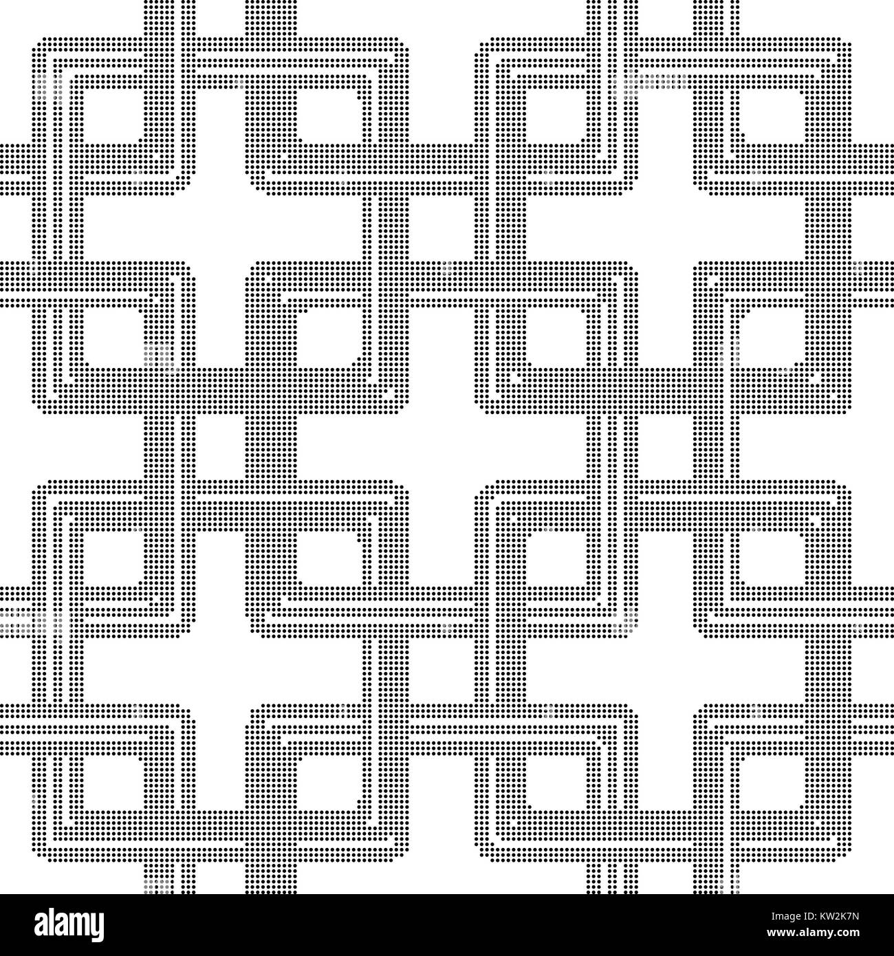 Halftone round black seamless background square cross chain geometry Stock Vector Image & Art ...
