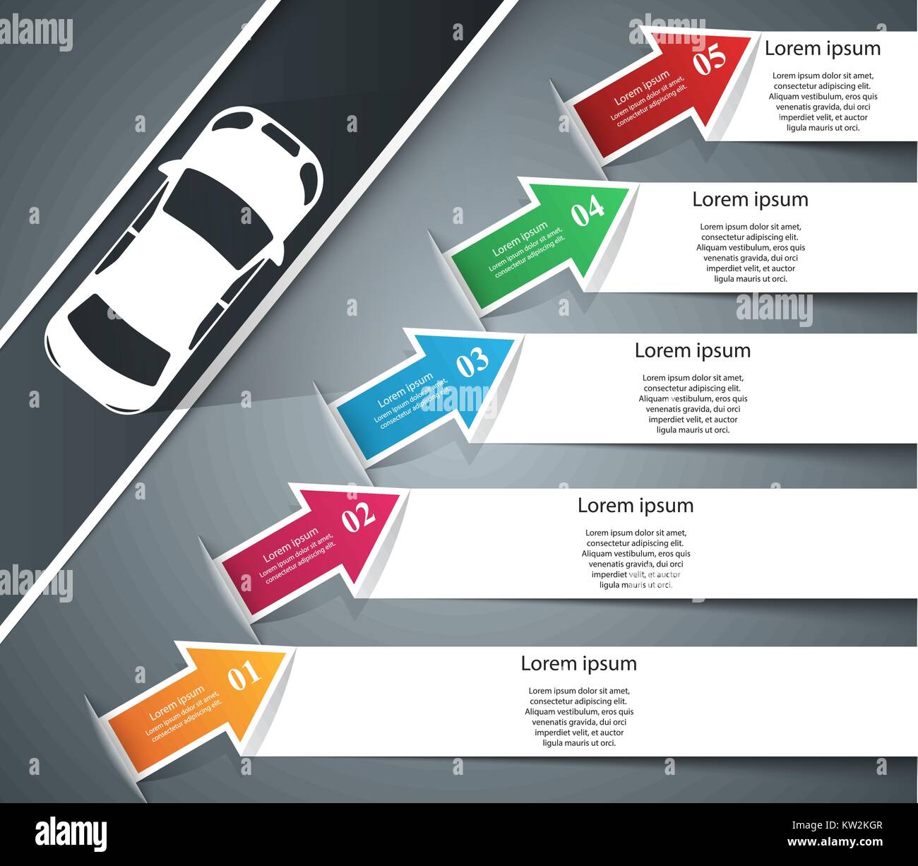 Road infographic design template and marketing icons. Car icon Stock ...