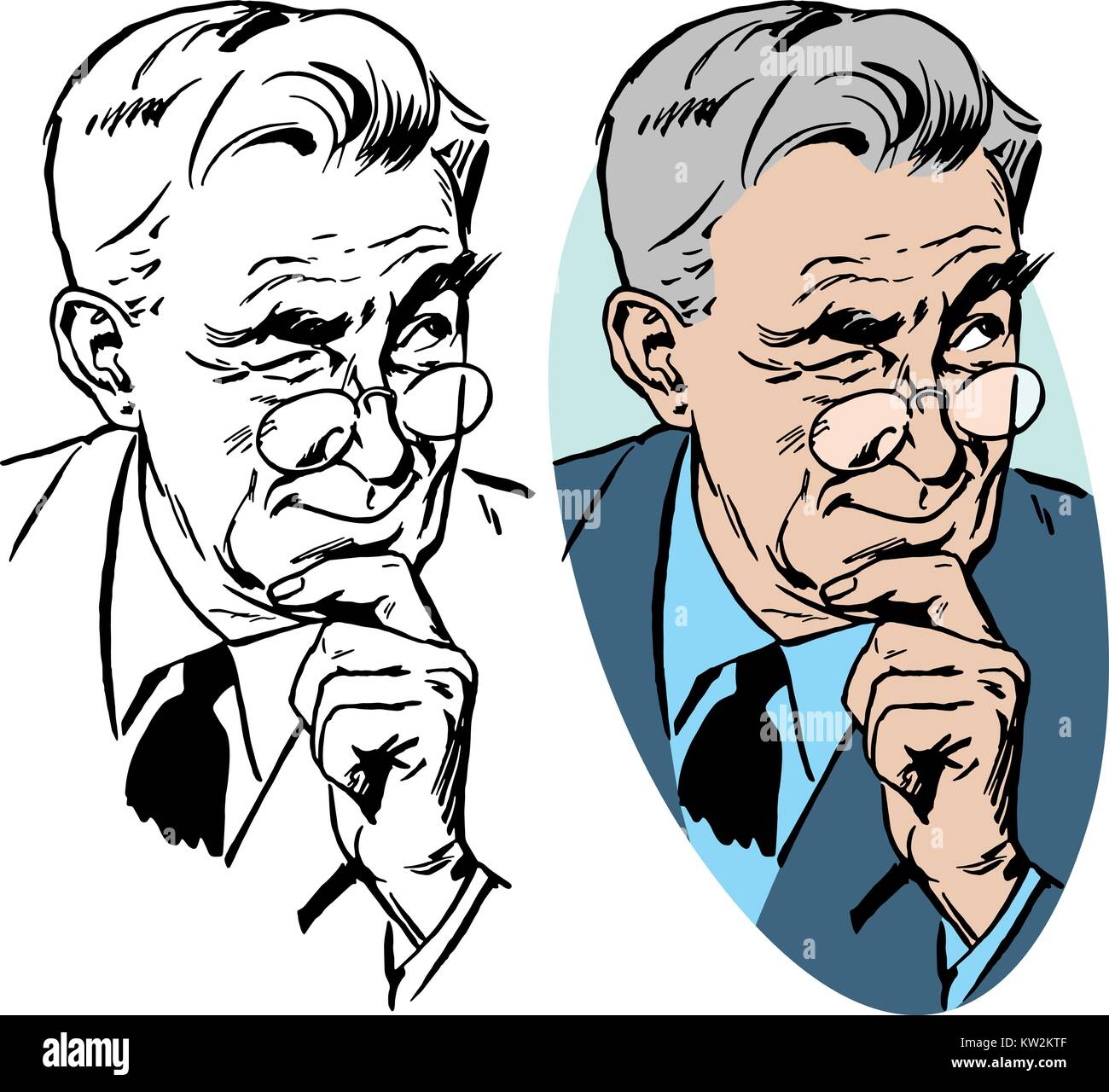 Cartoon curious man hi-res stock photography and images - Alamy