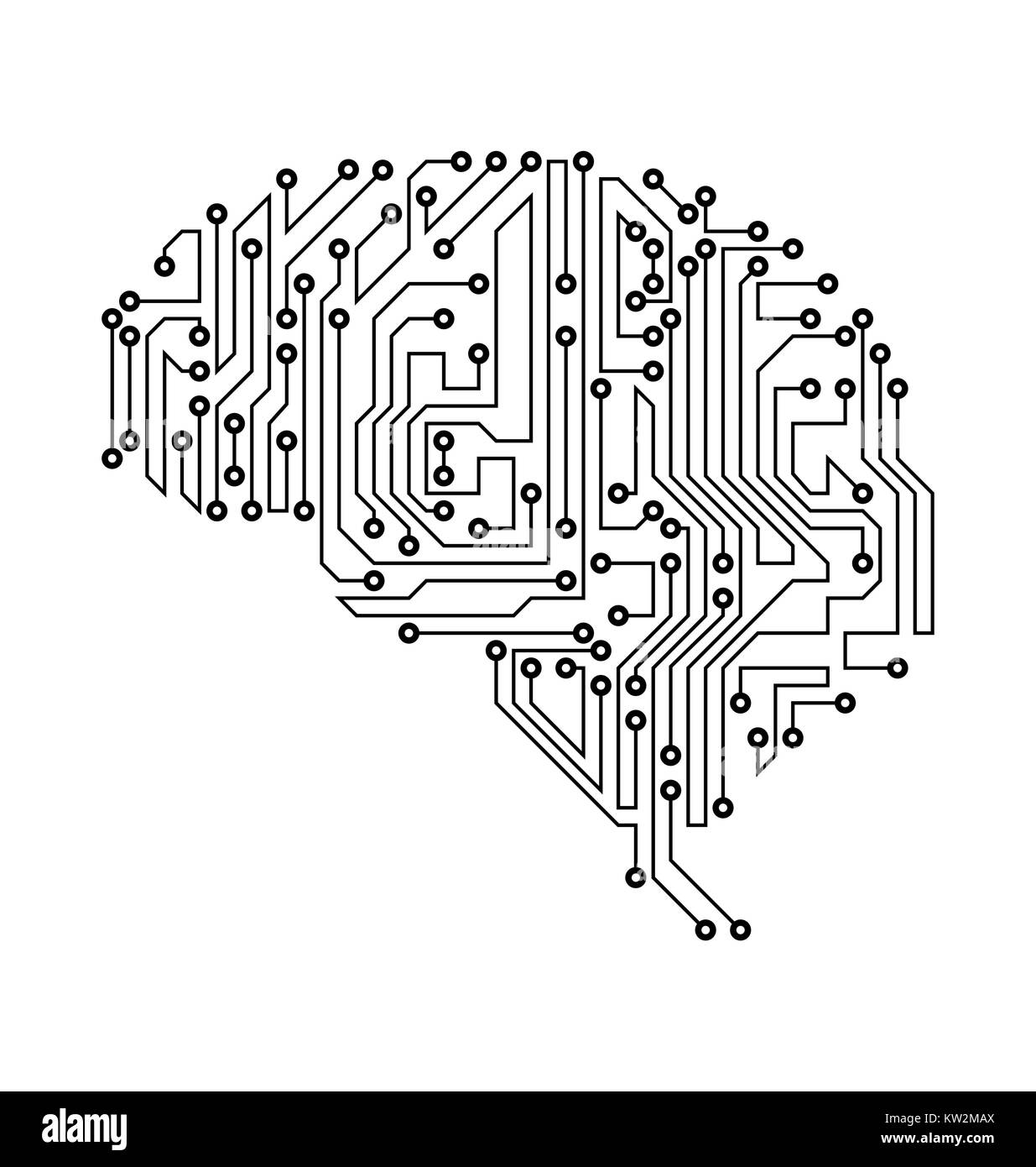 Circuit Board Vector Brain