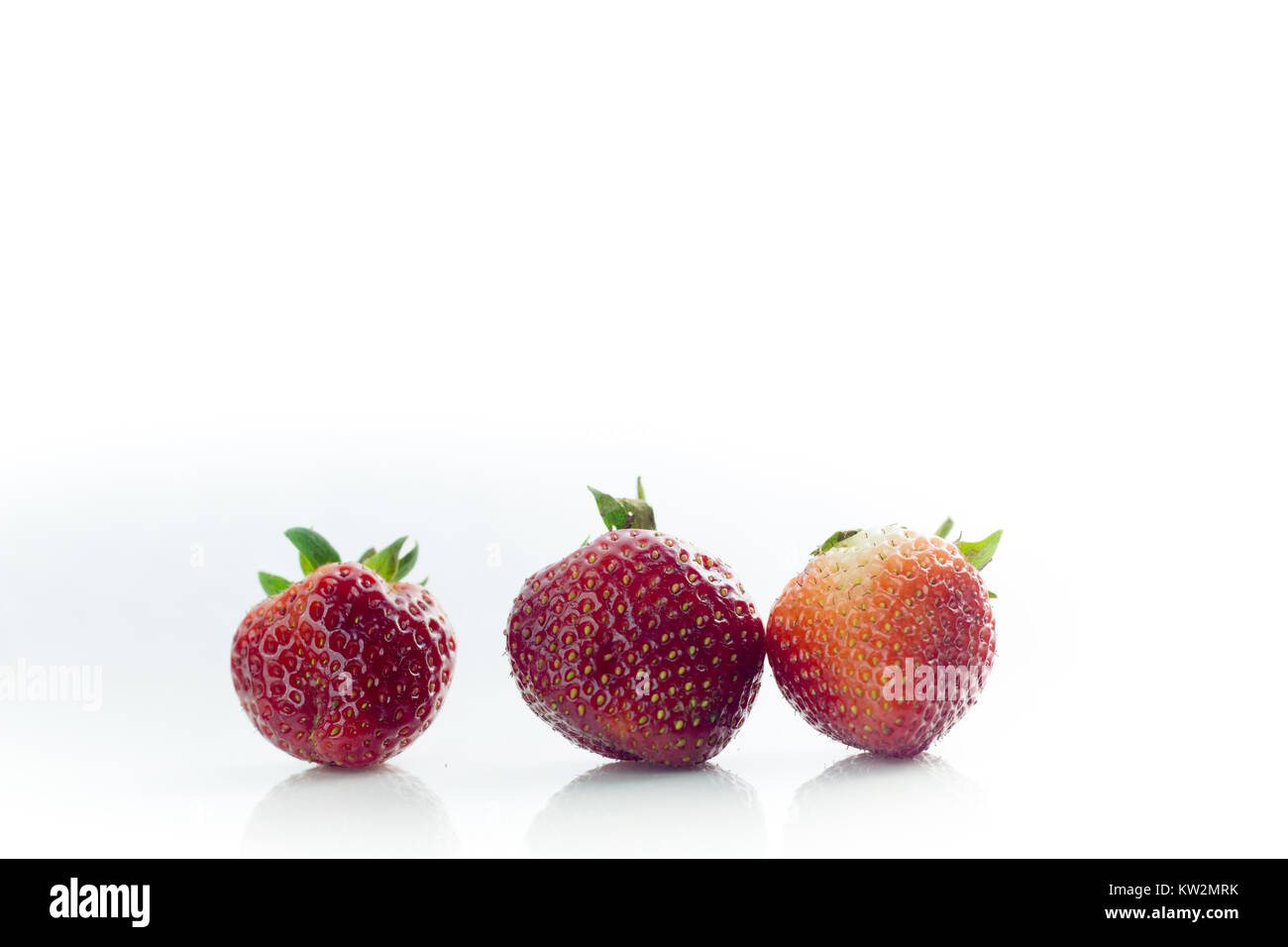 Strawberry cherry red on white isolate, Front view isolated white Stock ...