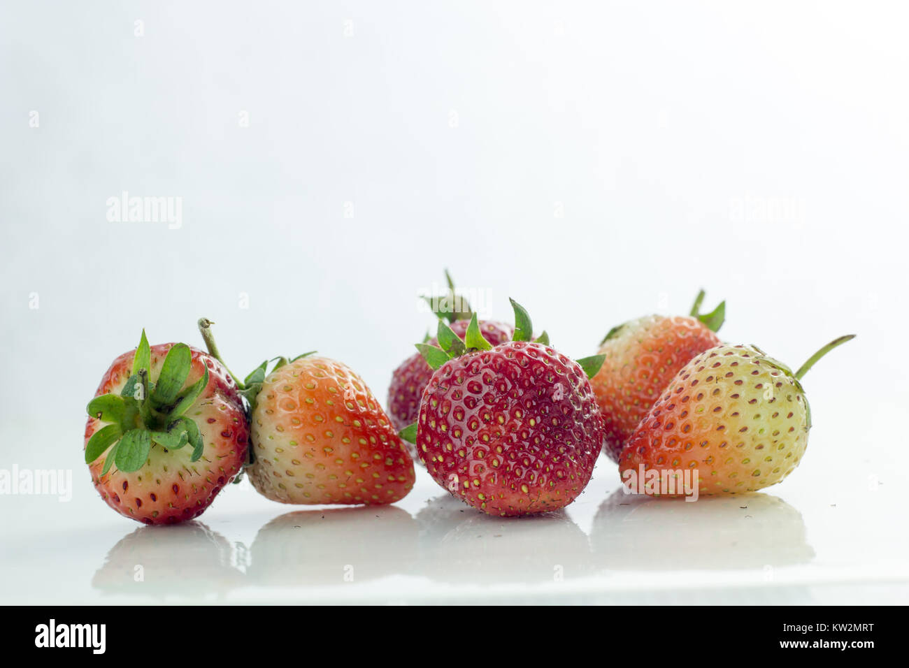 Strawberry cherry red on white isolate, Front view isolated white Stock ...