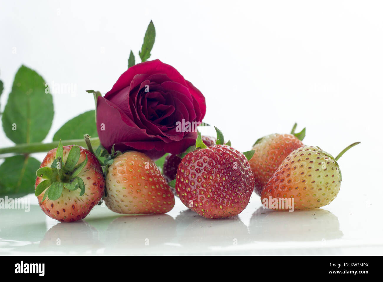 Strawberry cherry red on white isolate, Front view isolated white Stock ...