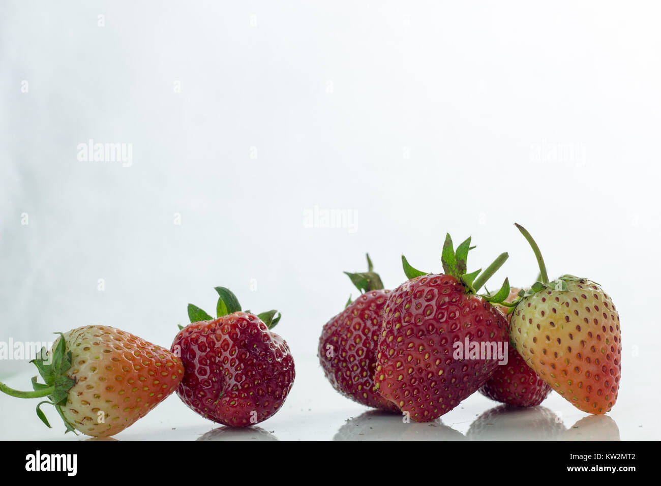 Strawberry cherry red on white isolate, Front view isolated white Stock ...