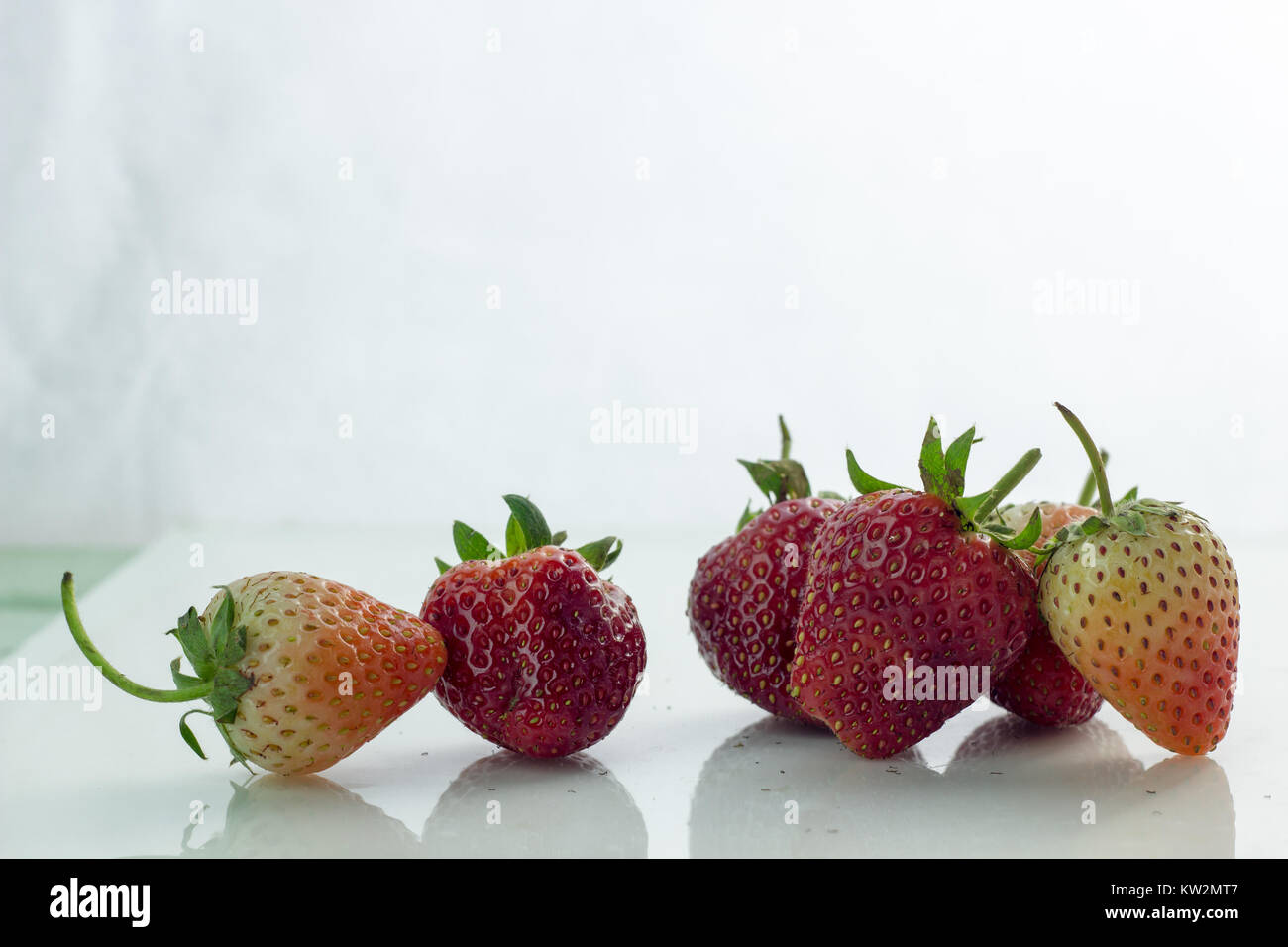 Strawberry cherry red on white isolate, Front view isolated white Stock ...