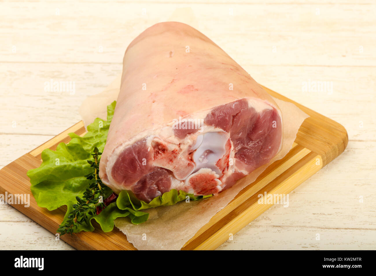 Raw fat pork knee ready for cooking Stock Photo - Alamy