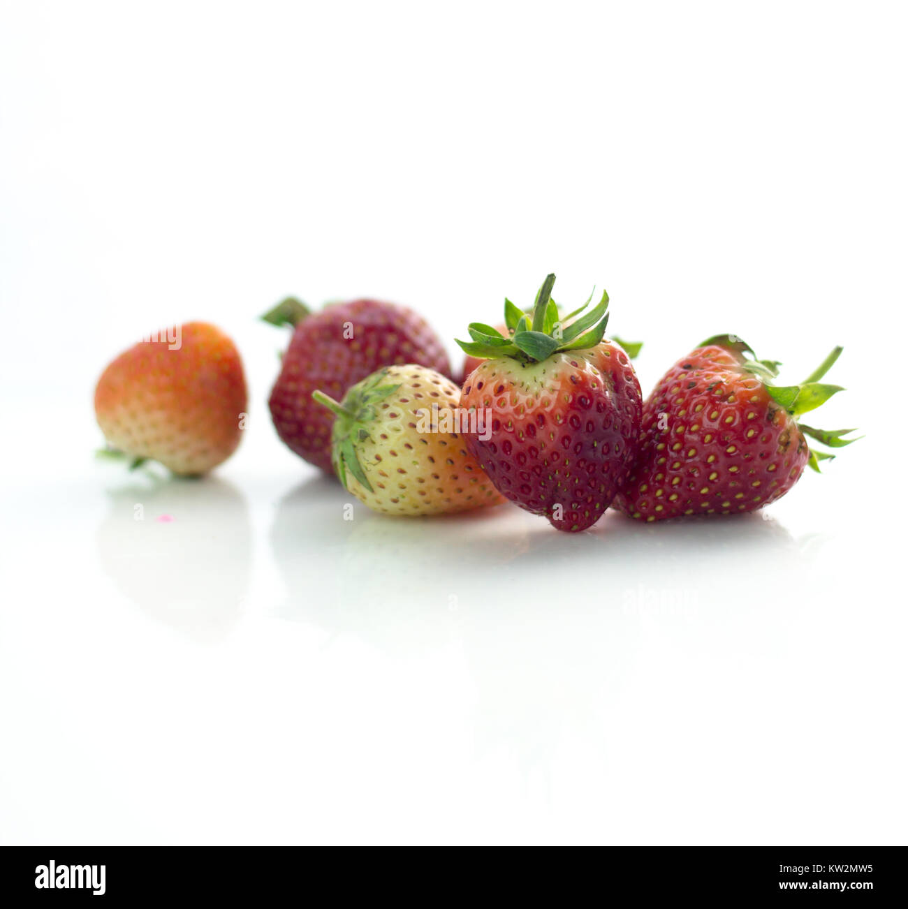 Strawberry cherry red on white isolate, Front view isolated white Stock ...