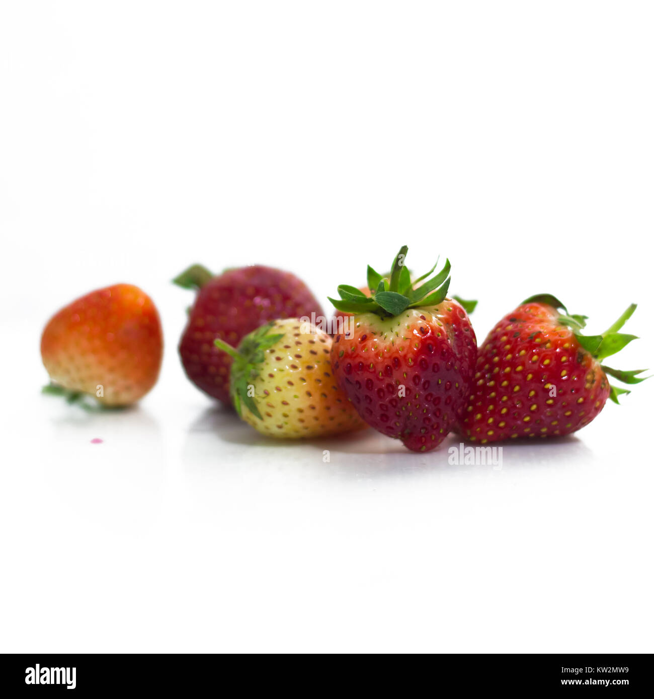 Strawberry cherry red on white isolate, Front view isolated white Stock ...