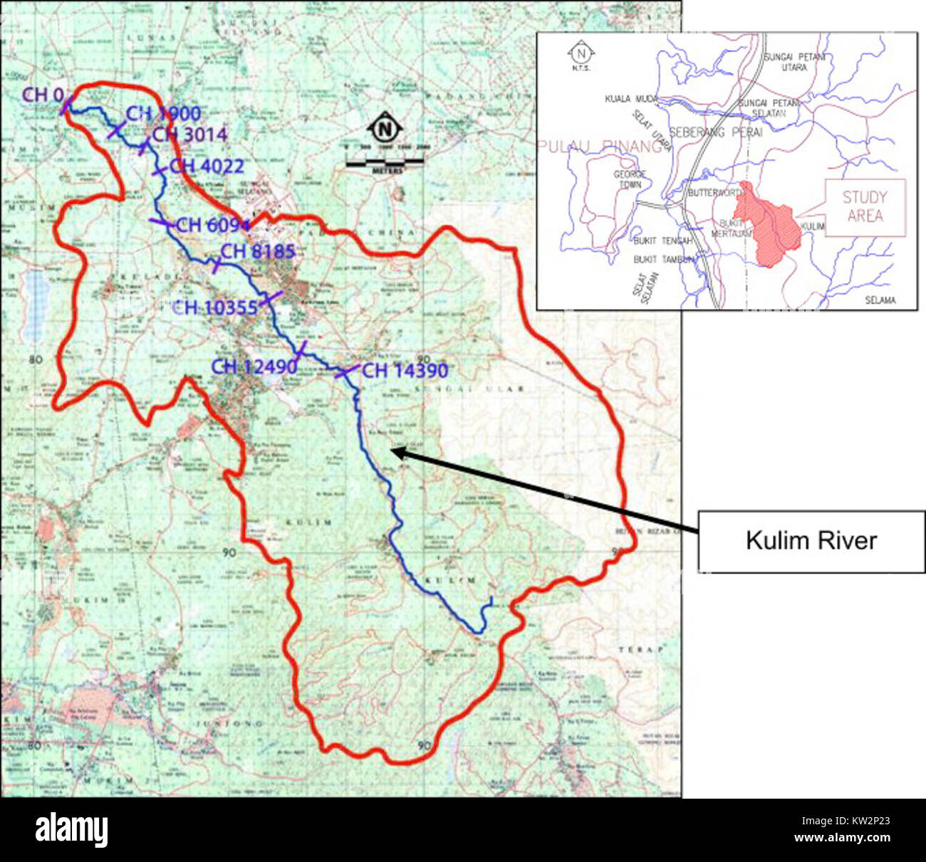 The Kulim River Map provides a detailed overview of the Kulim River's ...
