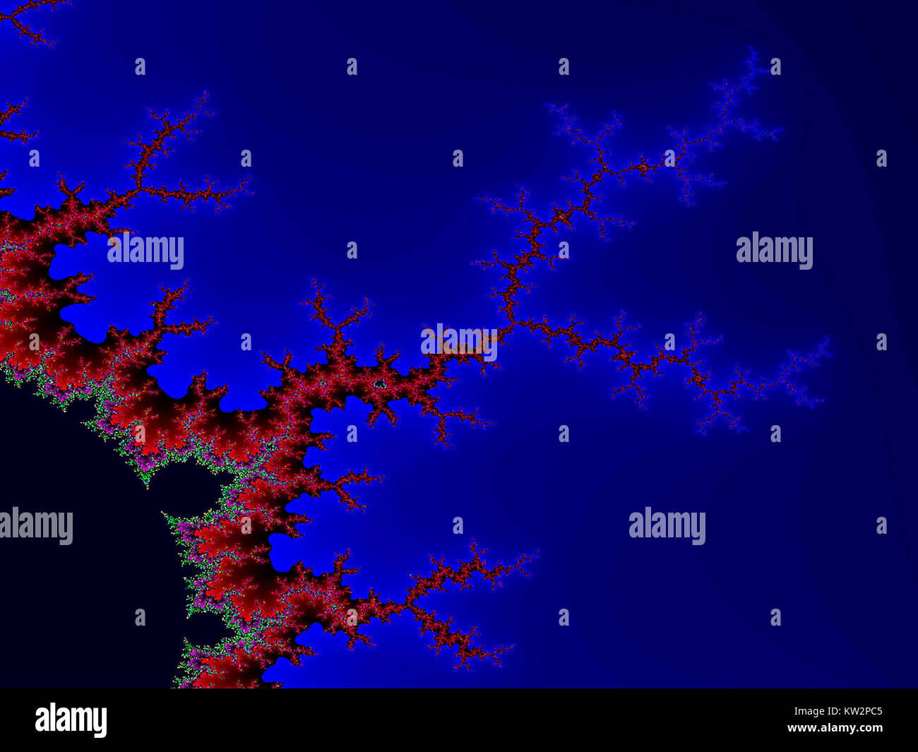 The Mandelbrot Set 4 is a fractal shape, generated using WinCIG software. This mathematical ...