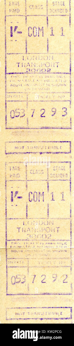 Old london transport bus ticket hi-res stock photography and images - Alamy