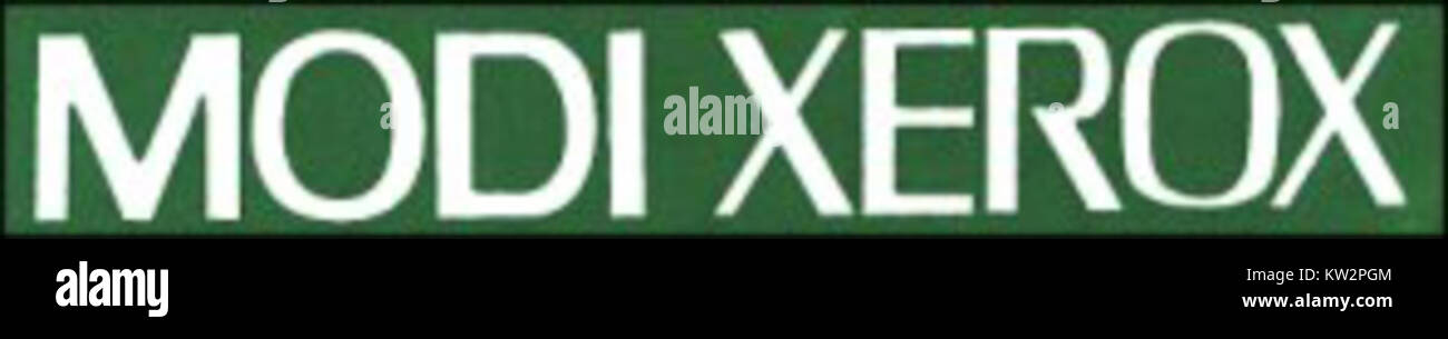 The green logo of Modi Xerox, a well-known company in the document ...