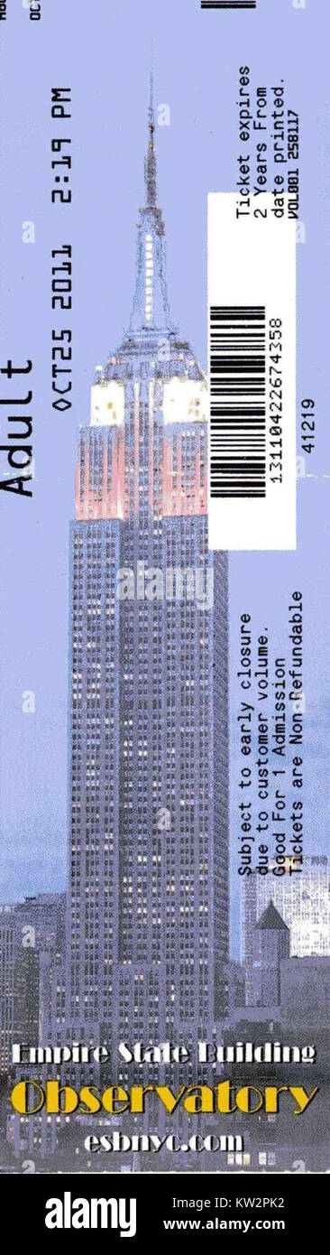 This Empire State Building ticket, part of a historical collection ...