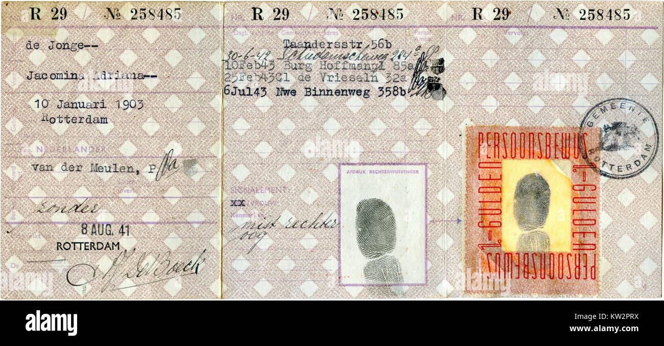 Persoonsbewijs is a Dutch term for an identity card, historically used ...