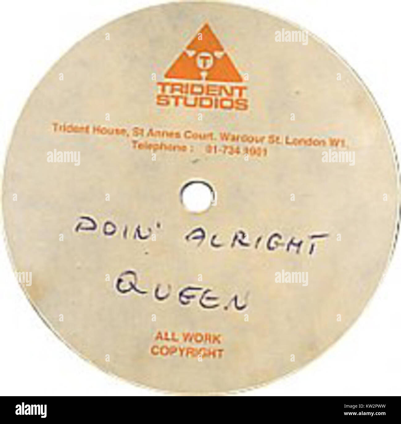 Queen doin alright trident studios s Stock Photo - Alamy