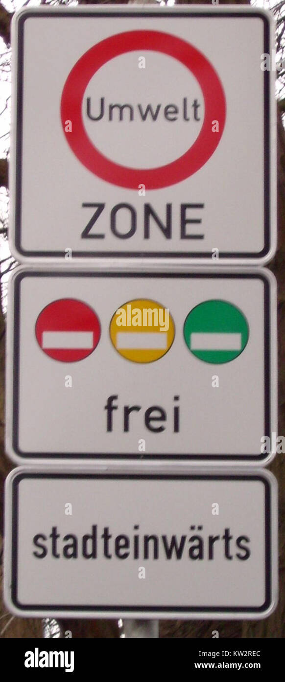 The image shows a detailed view of the Umweltzone (environmental zone ...