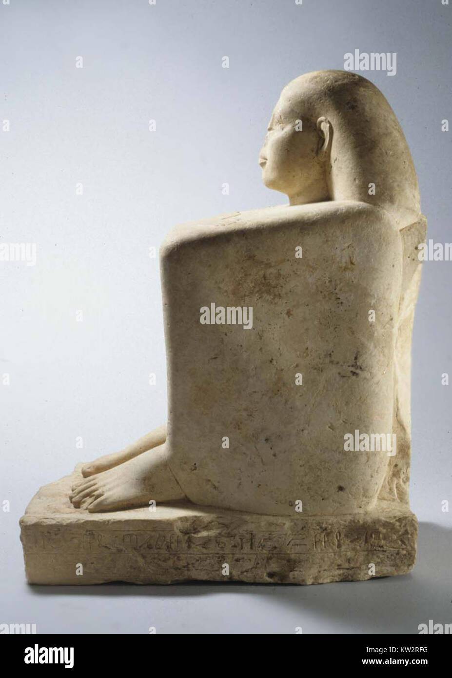 The Block Statue of Ankhwennefer, dating to the 26th Dynasty of ancient ...