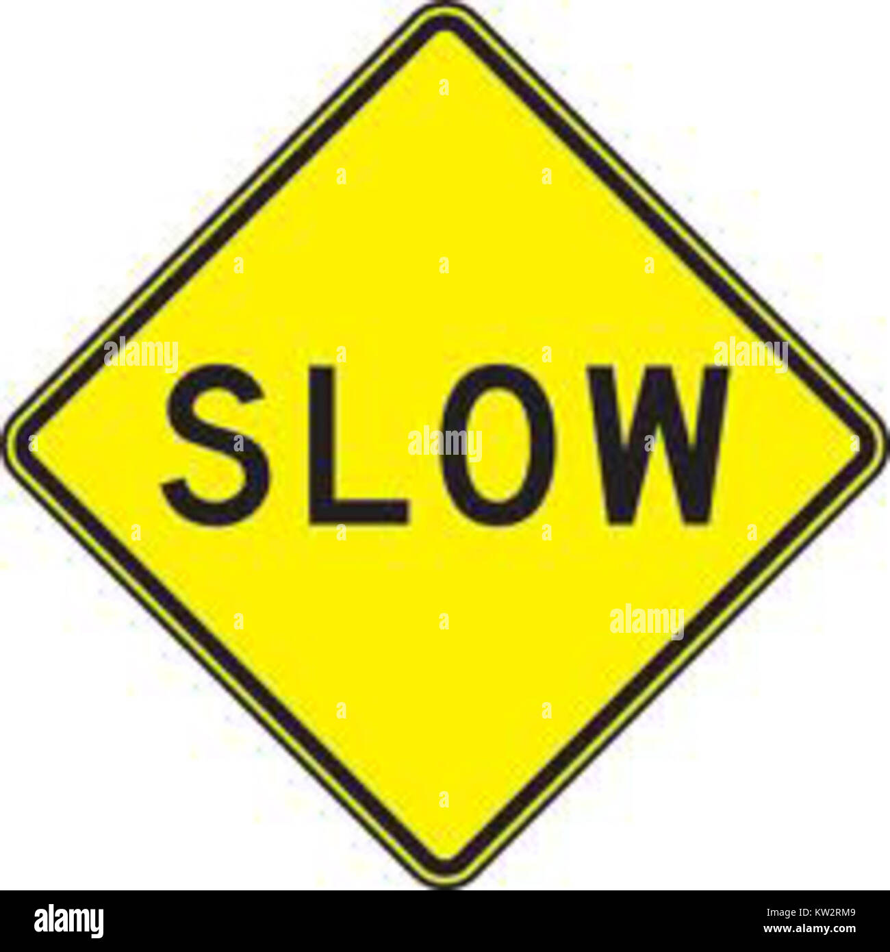 A yellow traffic sign is typically used for cautionary purposes ...