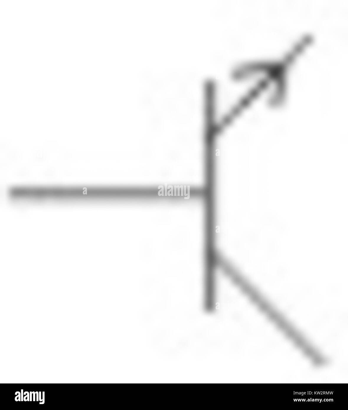 A symbol or mark representing an NPN transistor, commonly used in ...