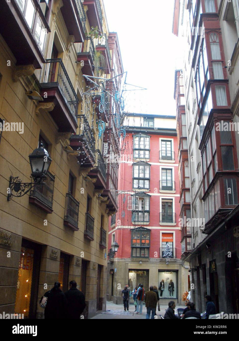 This photograph showcases the Casco Viejo (Old Quarter) of Bilbao ...