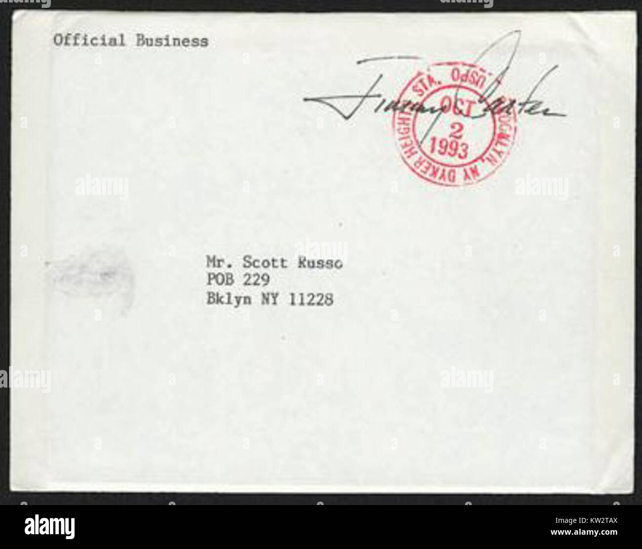 The Jimmy Carter free frank from 1993 is a historic postal item that ...