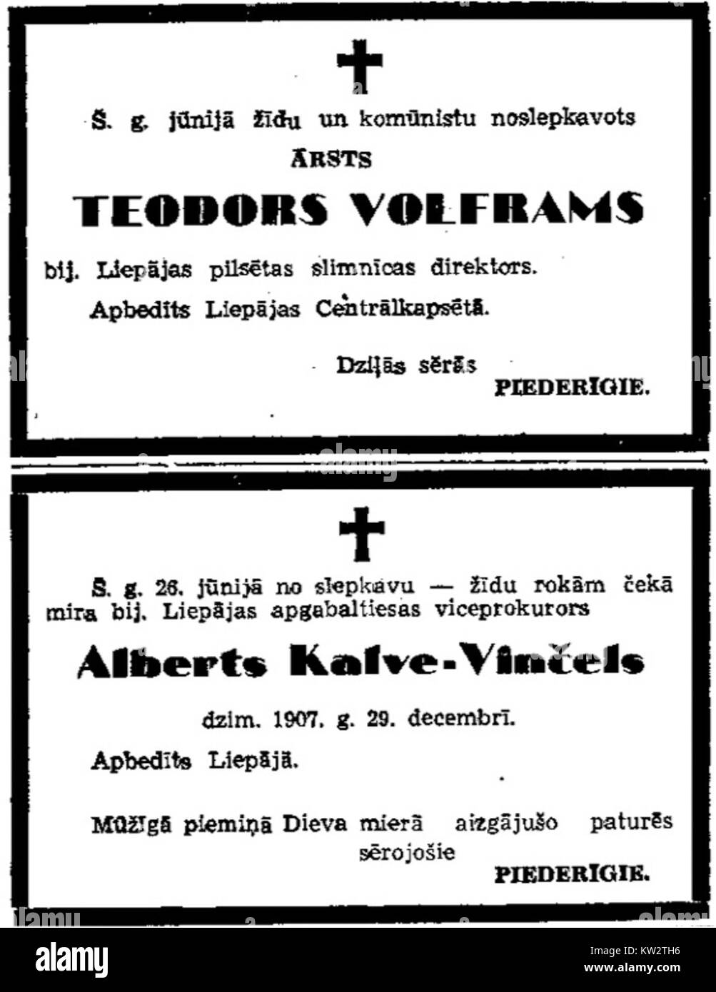 This collection includes death notices of Latvian NKVD victims, used in ...