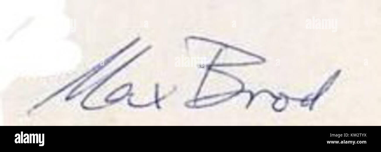 Max Brod signature Stock Photo - Alamy