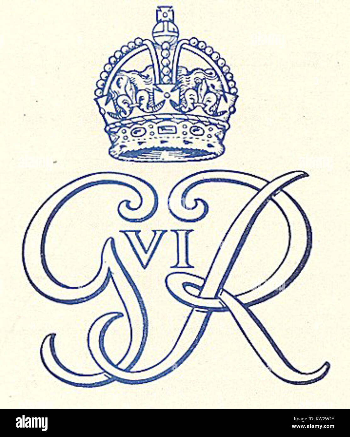 The monogram of George VI, King of the United Kingdom, represents a ...