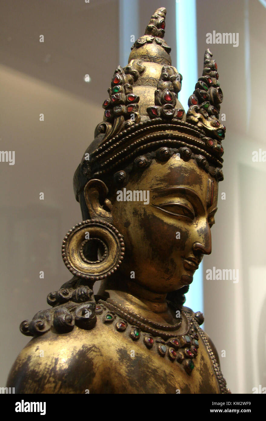 A sculpture of a Bodhisattva from Nepal, housed at the MusÃ©e Guimet ...