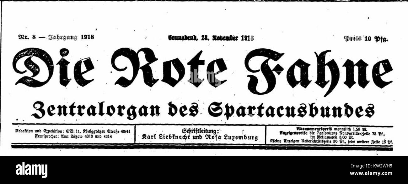 'Rote Fahne' (Red Flag) was a German communist newspaper published ...