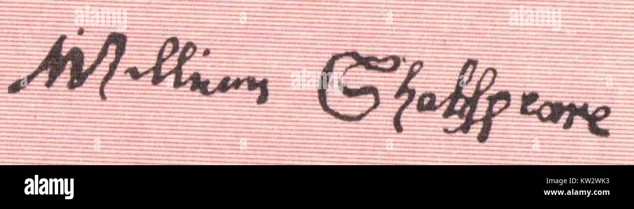 William shakespeare signature hi-res stock photography and images - Alamy