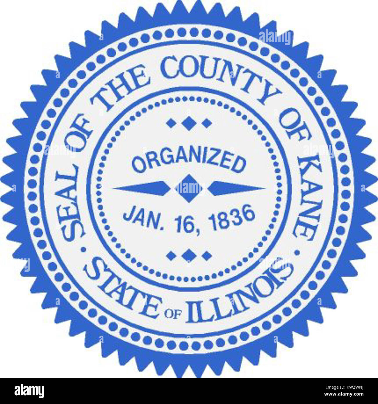 The seal of Kane County, Illinois, represents the county's identity and ...