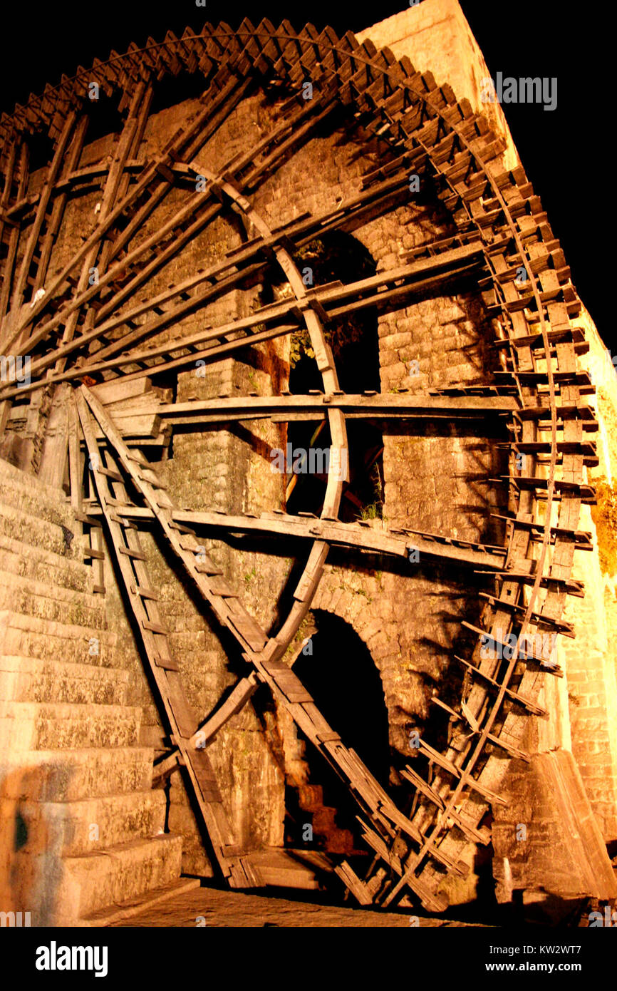 The Big Noria in Hama, Syria, is a historic waterwheel that has been a ...