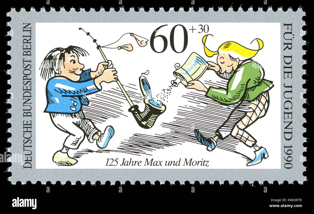 This stamp, issued by Germany in 1990, is part of a series from Berlin ...