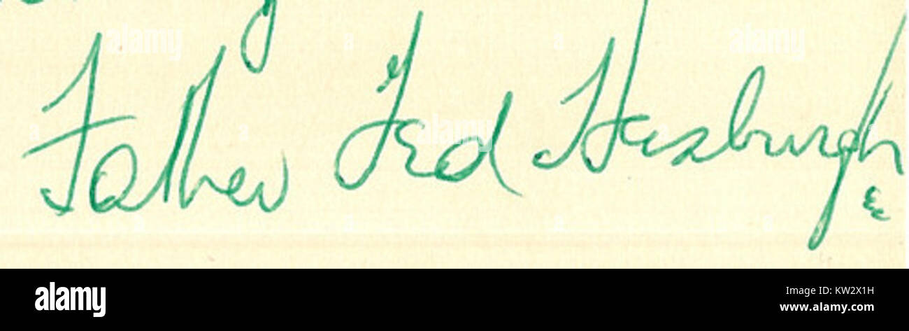 Theodore Hesburgh signature Stock Photo - Alamy