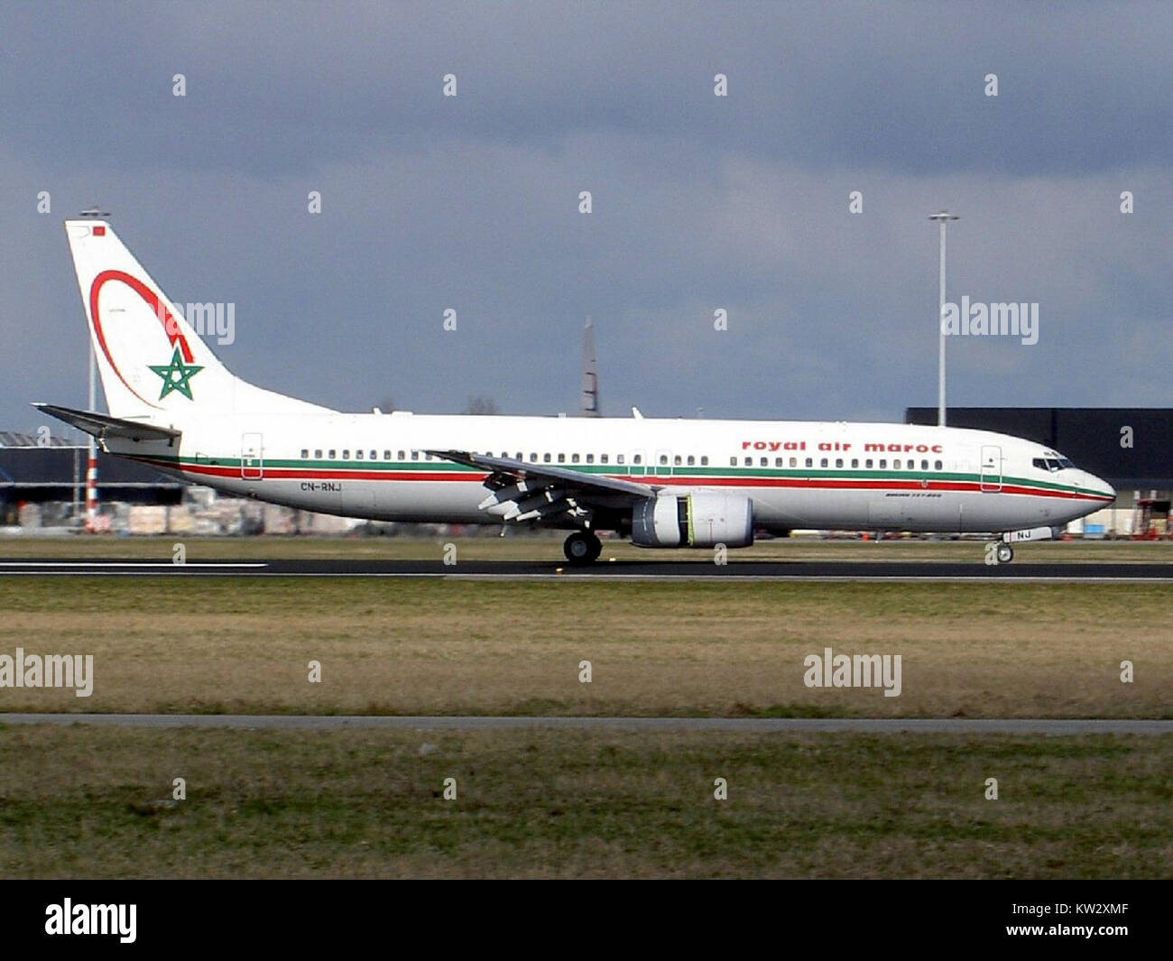 A Boeing 737-8B6 aircraft, registered CN RNJ, of Royal Air Maroc at ...