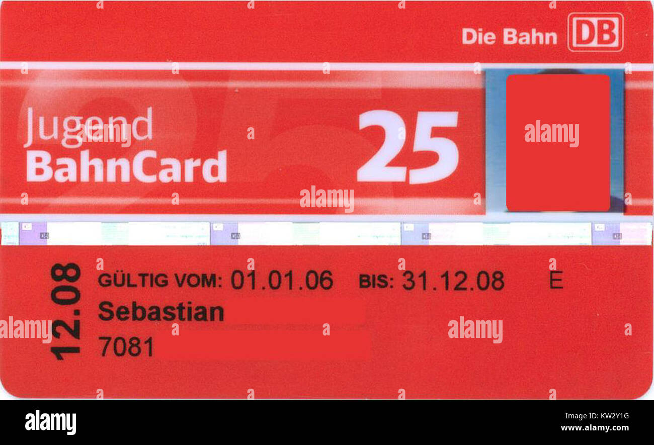 The Jugend BahnCard 25 is a German railway card offering 25% discounts ...